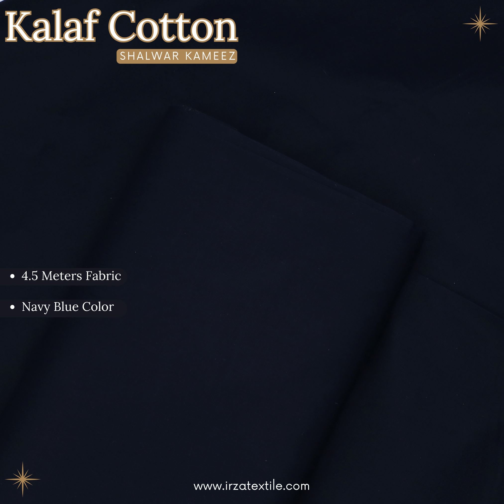 Un-Stitched Kalaf Cotton Navy Blue Shalwar Kameez SKD-802 | Irza Textile